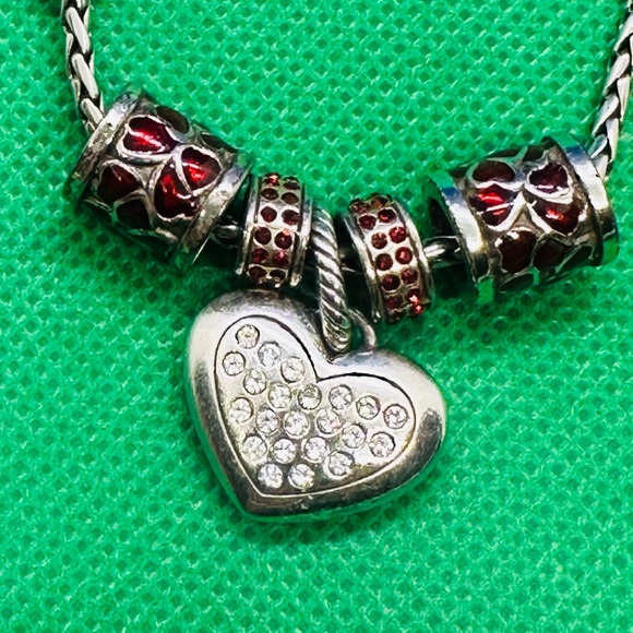 Brighton | Jewelry | Authentic Brighton Silver And Red Heart Charms ...